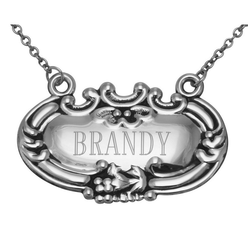 Brandy Liquor Decanter Label / Tag - Sterling Silver - LL-407